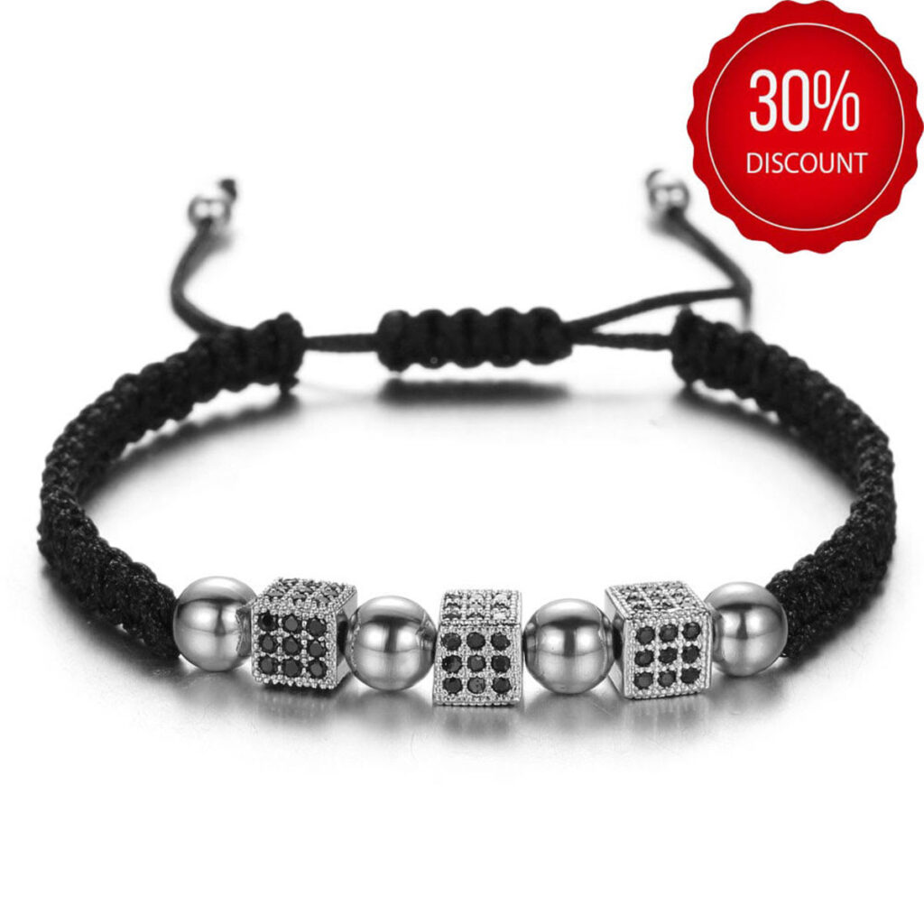 Bratara barbati cu Argint 925 cu 3 zaruri